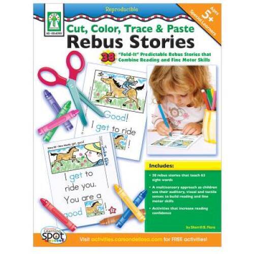 Cut, Color, Trace & Paste Rebus Stories, Ages 5 - 8 - Paperback - GOOD ...