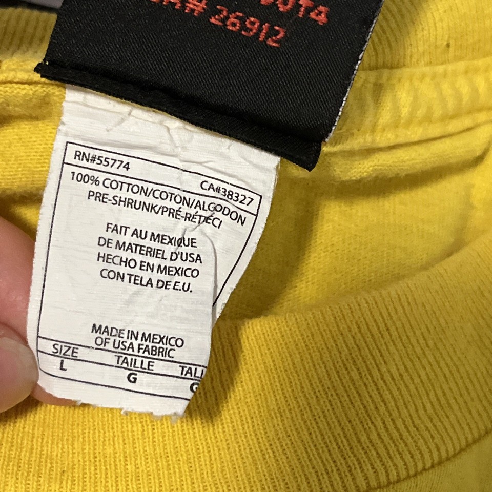 Vintage Y2K Tapout American Arrogant T Shirt Men's L Yellow Grunge ...