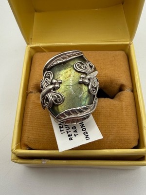 Signed Sajen Sterling Labradorite Dragonfly Ring, New in Box - Size 10 ...
