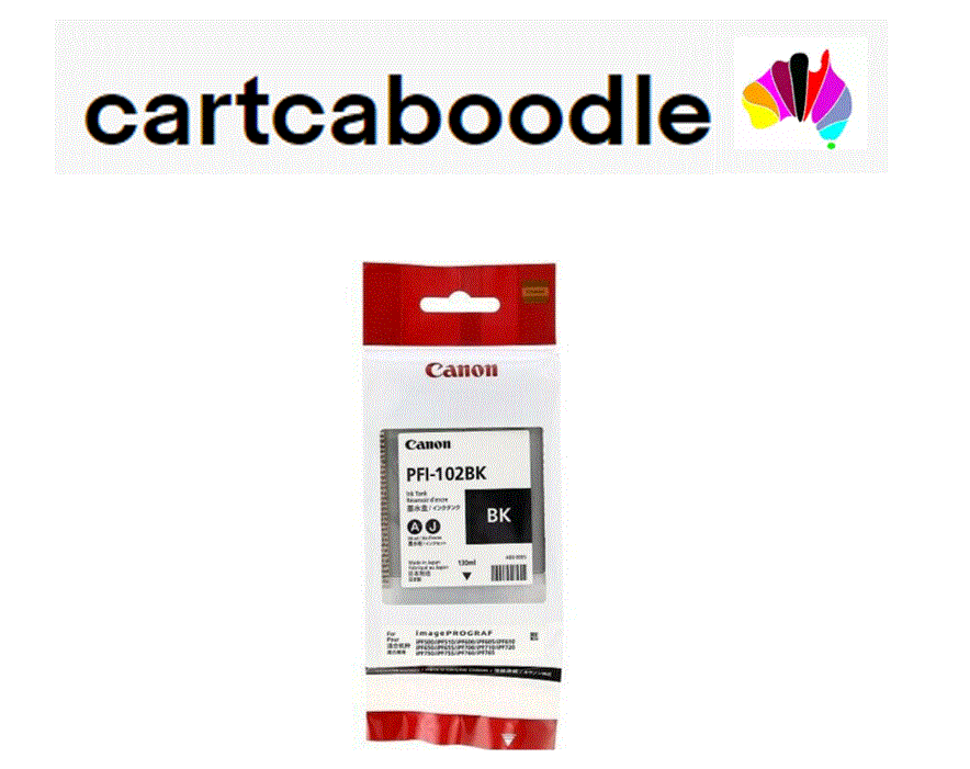 Canon PFI-102BK Black Ink Cartridge GENUINE Canon iPF500 iPF600 iPF760 ...