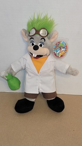 RARE 2011 Chuck E Cheese Mouse Mad Scientist Plush 9” White Coat ...