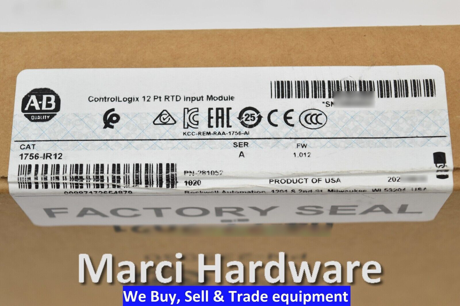 New Sealed Allen-Bradley 1756-IR12 /A Non-Isolated RTD Input Same Day ...