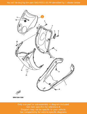 YAMAHA Leg Shield 1, 5AD-F8311-01-PP OEM | eBay UK