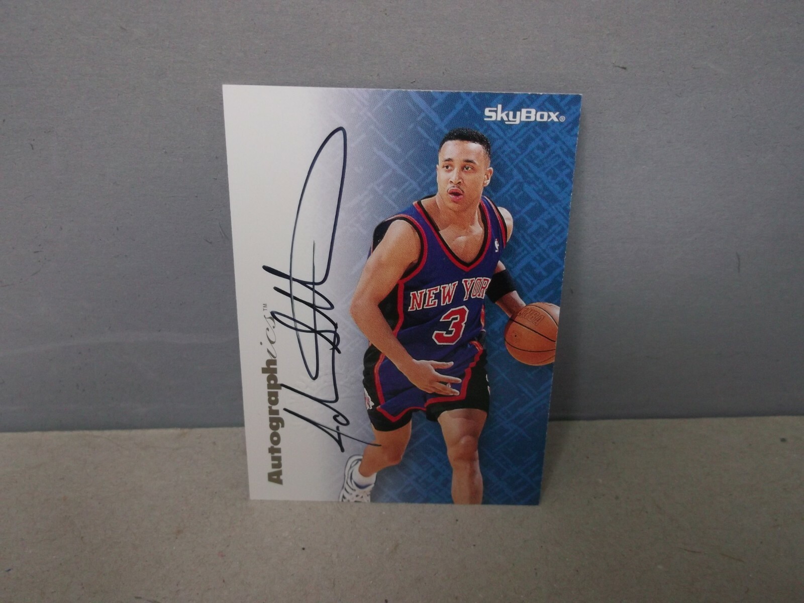 John Starks Skybox 1996 Autographed Autographics Career Stats 1995-96 ...