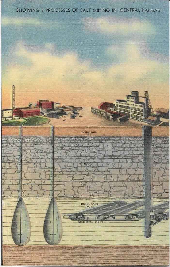 SHOWING 2 PROCESSES OF THE SALT MINING OPERATION~CENTRAL KANSAS,KS -WOB ...