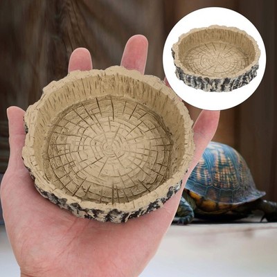 Lifelike Reptile Feeding Bowl Tortoise Food Dish for Gecko and Snake ...