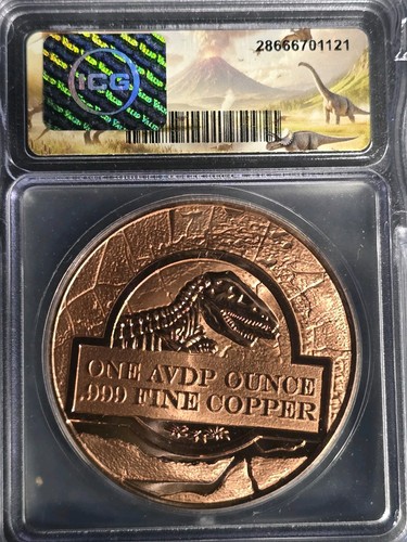 ICG MS70 T-Rex 3D ULTRA HIGH RELIEF 1oz Copper Round. 1 of 5000 ...