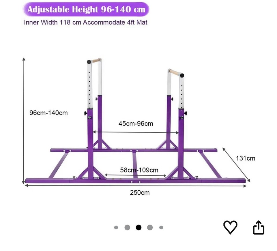 COSTWAY Parallel Gymnastics Bar, Double Horizontal Bars with Adjustable Width | eBay UK