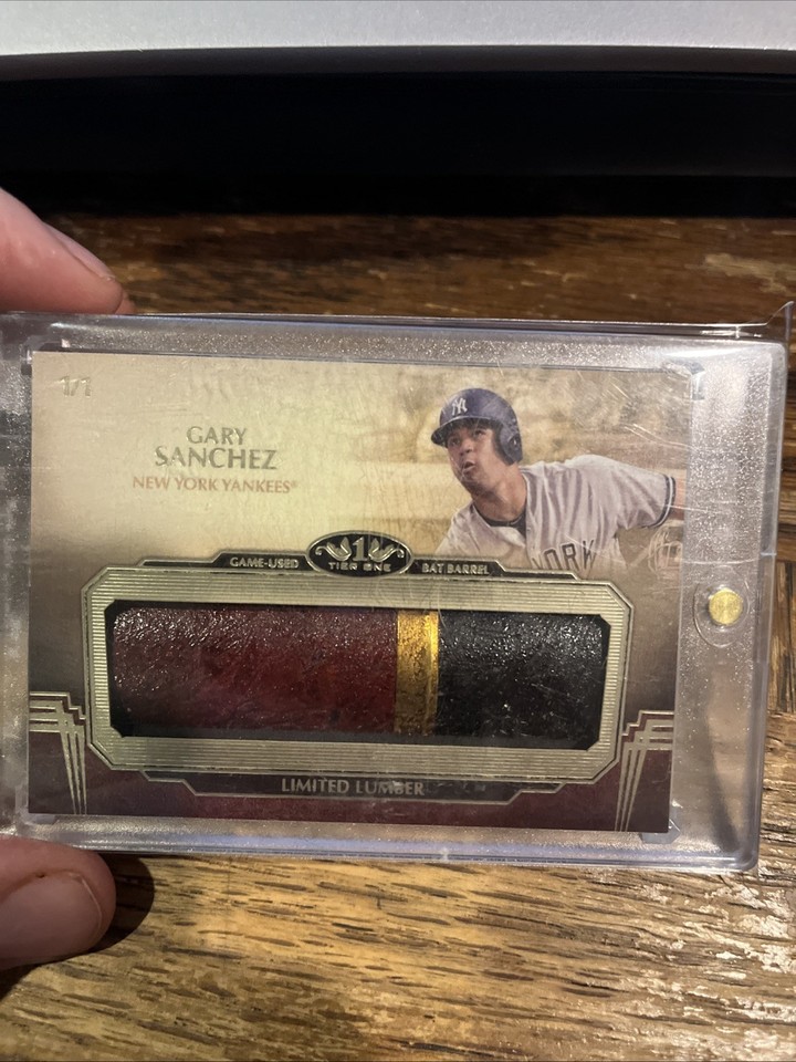 Gary Sanchez 2019 Topps Tier One BAT BARREL 1/1 LIMITED LUMBER YANKEES ...