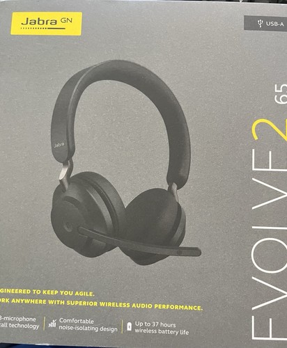 New Jabra Evolve2 65 Stereo Wireless Headset (UC, USB-A) - Black, Open Box | eBay