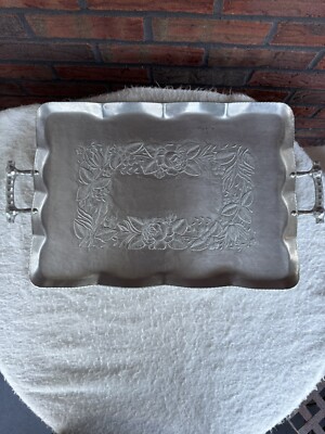 Vintage Everlast Metal Hand Forged Hammered Serving Tray w/Handles 17.5 ...
