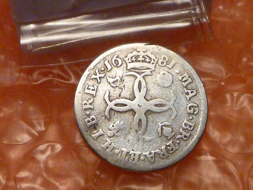 Original 1681 Charles II Silver Maundy Colonial Times Fourpence Coin ...
