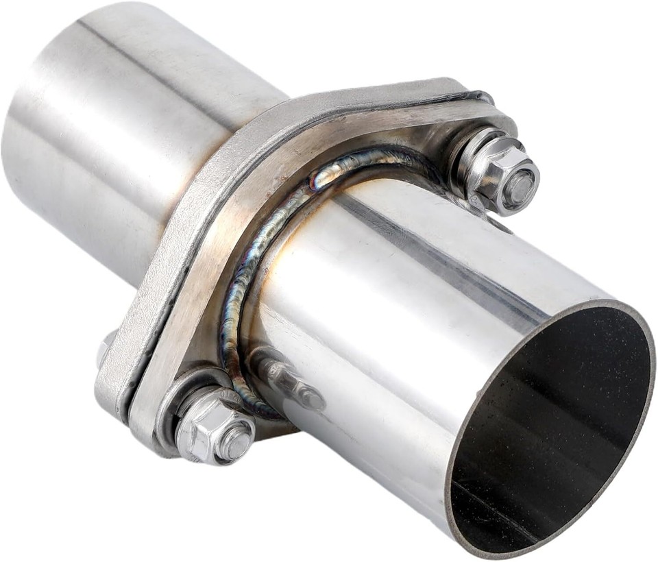 2 BOLTS 3" OD Universal Quick Fix Exhaust Triangle Flange Repair Pipe ...