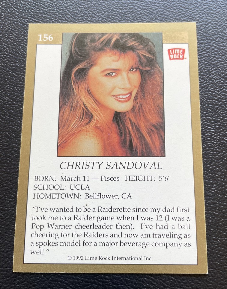 1992 Lime Rock Pro Cheerleaders - #156 Christy Sandoval | eBay