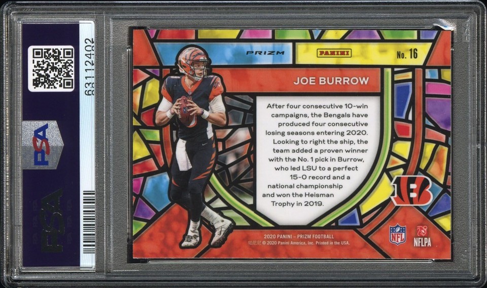 2020 PANINI PRIZM STAINED GLASS SSP JOE BURROW ROOKIE CARD PSA 10 | eBay