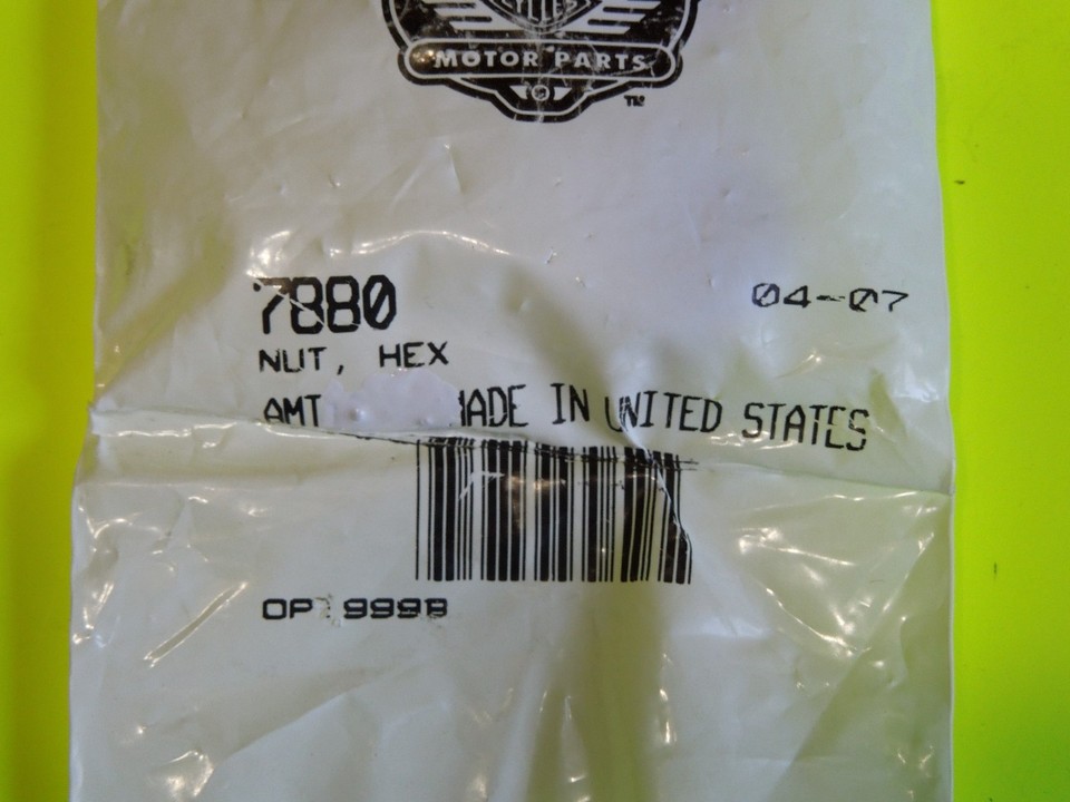 1 OEM NOS Harley Davidson 1/2"-13 x 7/16" x 3/4" Hex, Grade 2 Steel Nut ...
