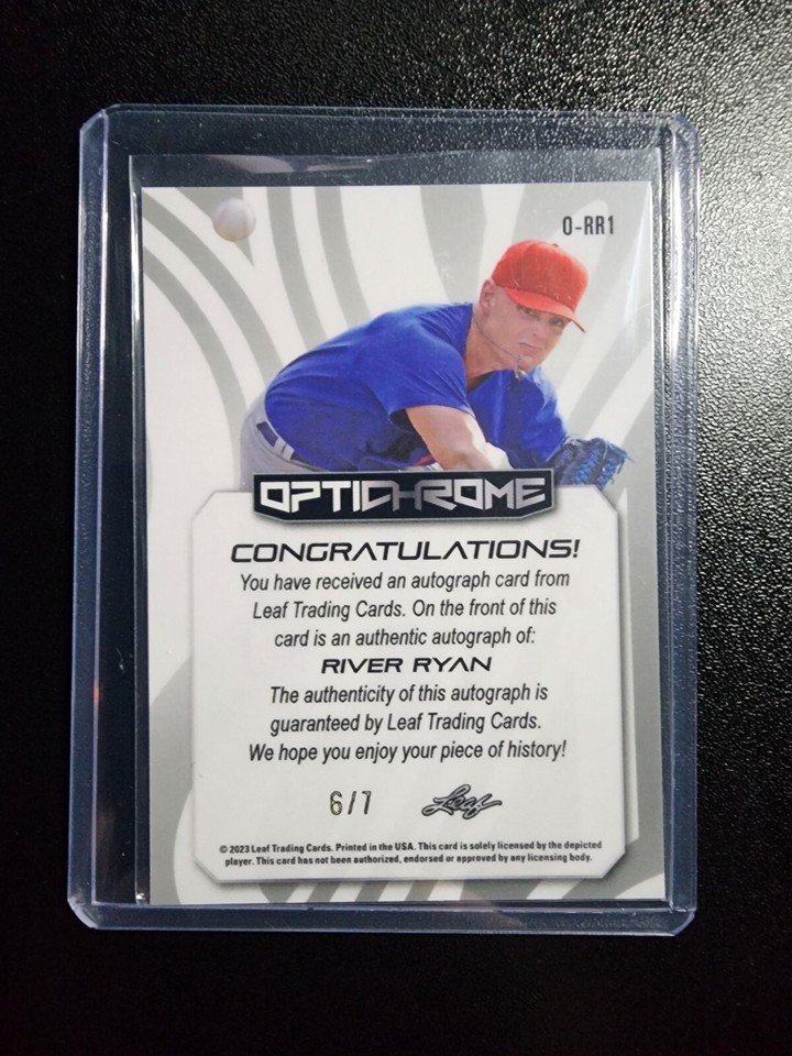 2023 Leaf Eclectic Optichrome Pink RIVER RYAN Rookie Auto #6/7 LA ...