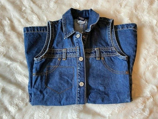 GAP Blue Denim Sleeveless Jumper Cotton Jean Dress Girls Size XS (4 ...