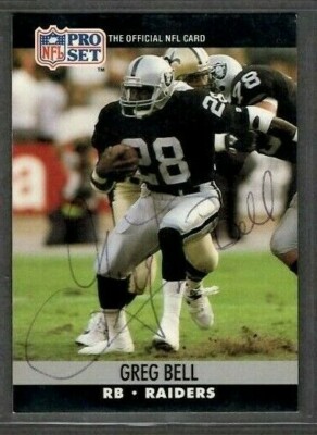 1990 Pro Set Football Card #539 Greg Bell Los Angeles Raiders Signed ...