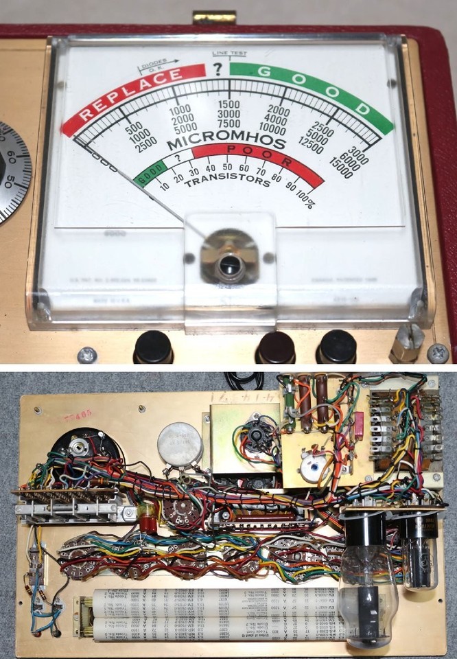 Hickok 6000 Vacuum Tube Tester Serviced for 2A3 300B w/ Step-Up Adapter ...