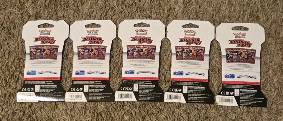 Pokemon TCG Destined Rivals Sleeved Booster Packs (Lot Of 5) Sealed In ...