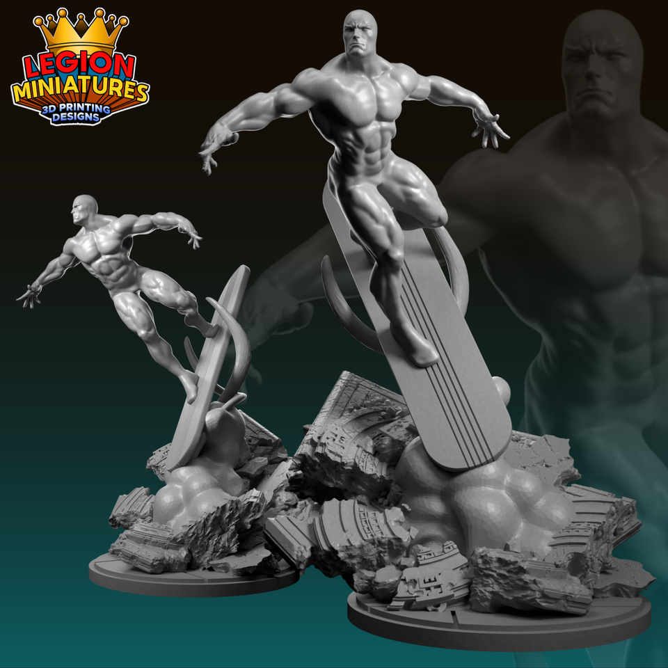 Silver Surfer & Shalla-Bal Resin Sculpture Statue Model Kit Unpainted ...