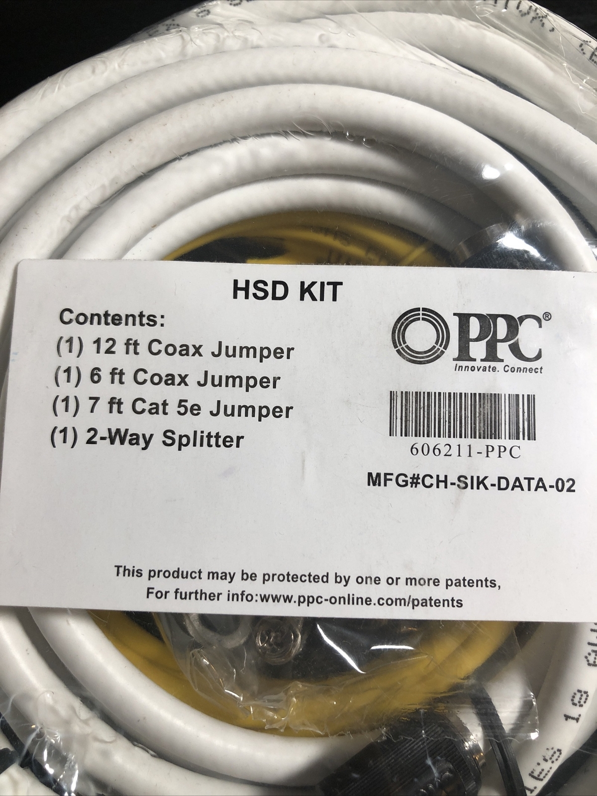 HSD Kit 7 ft Cat 5e & 6 ft and 12 ft. Coax Jumper Cables With 2-Way ...