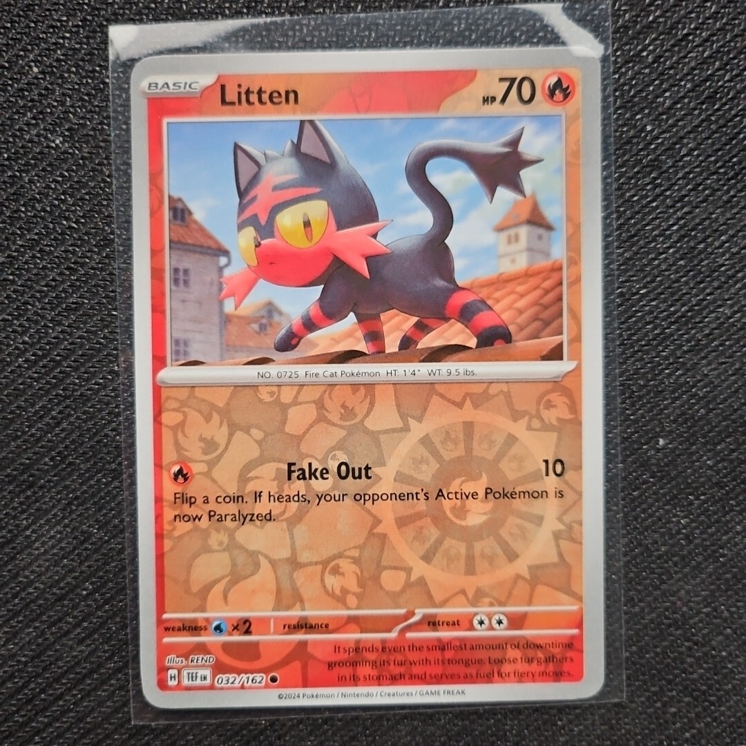 Reverse Holo Litten - 032/162 Common Temporal Forces | eBay