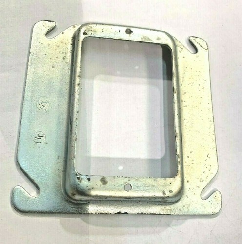 1-Gang 4"x4" Square Metal Electrical Box Cover for Single Open Device ...