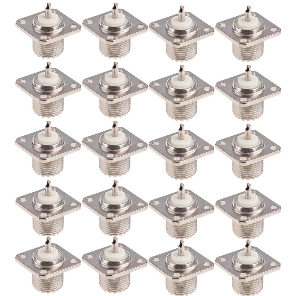 20/40-Pack UHF female jack SO-239 Panel Chassis Mount RF coax Cable ...