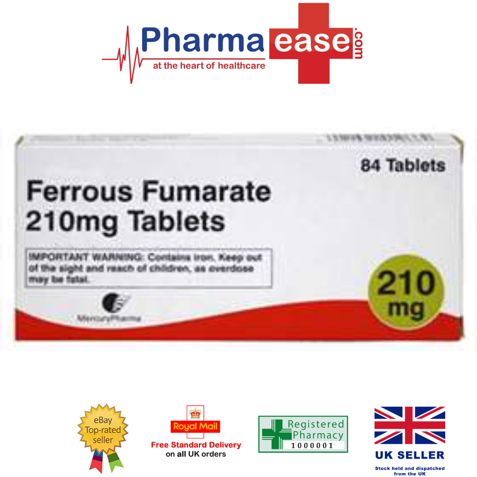 Ferrous Fumarate 210mg x 84 Iron Tablets | Anemia Iron Deficiency ...