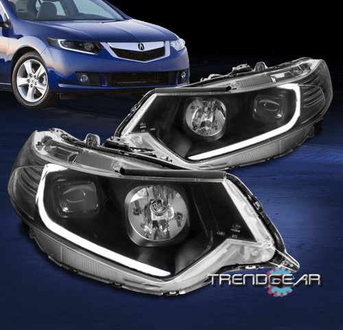FOR 2009-2014 ACURA TSX [HID MODEL] LED BAR PROJECTOR HEADLIGHTS ...