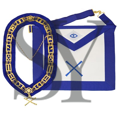 Masonic - Master Mason Gold Jewel Colar and EMBROIDERED Apron Bag | eBay