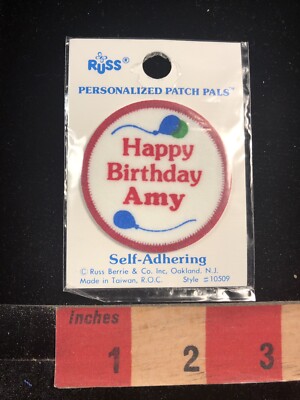 First Name AMY Patch Happy Birthday Party Patch w/ Balloon Design Logo ...