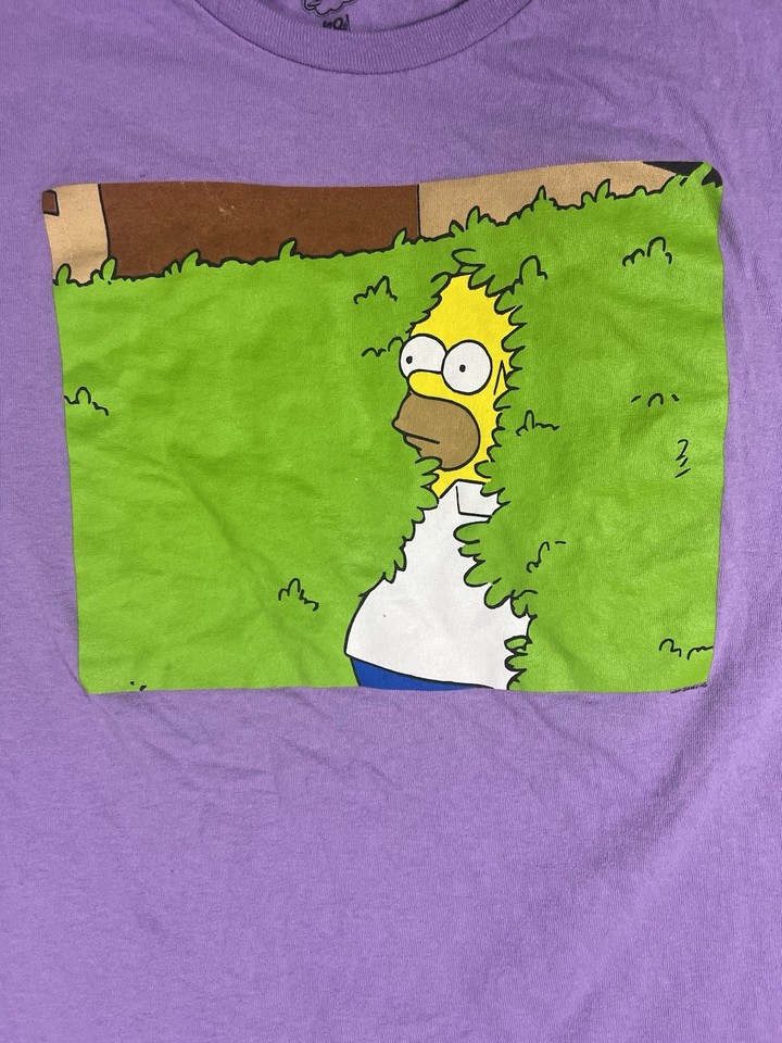 Simpsons Homer Purple Cotton Bush Meme Men’s Size XL Graphic T-Shirt ...
