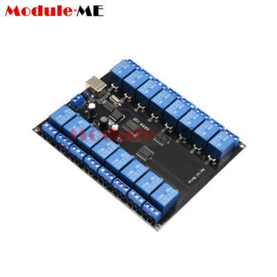 DC 7V-38V 250V 16-channel Serial Relay Module USB Controlled Power ...