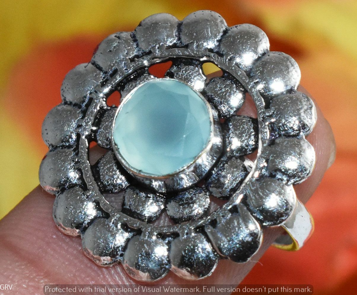 Chalcedony Gemstone Ring 925 Sterling Silver Plated Us Size 6.5" U346-B112 | eBay