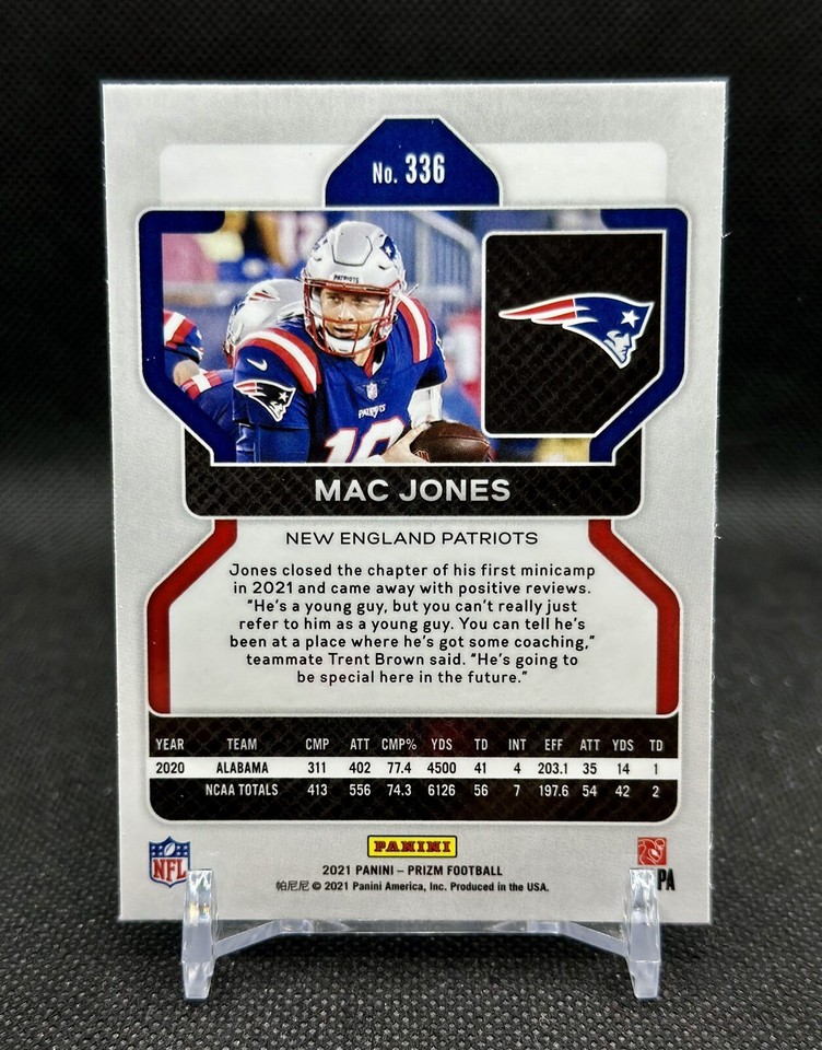 Mac Jones Rookie Card #336 RC 2021 Panini Prizm Football New England ...
