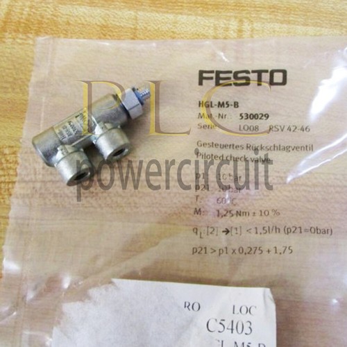 Festo HGL-M5-B 530029 Check Valve New HGLM5B 1Pcs. | eBay