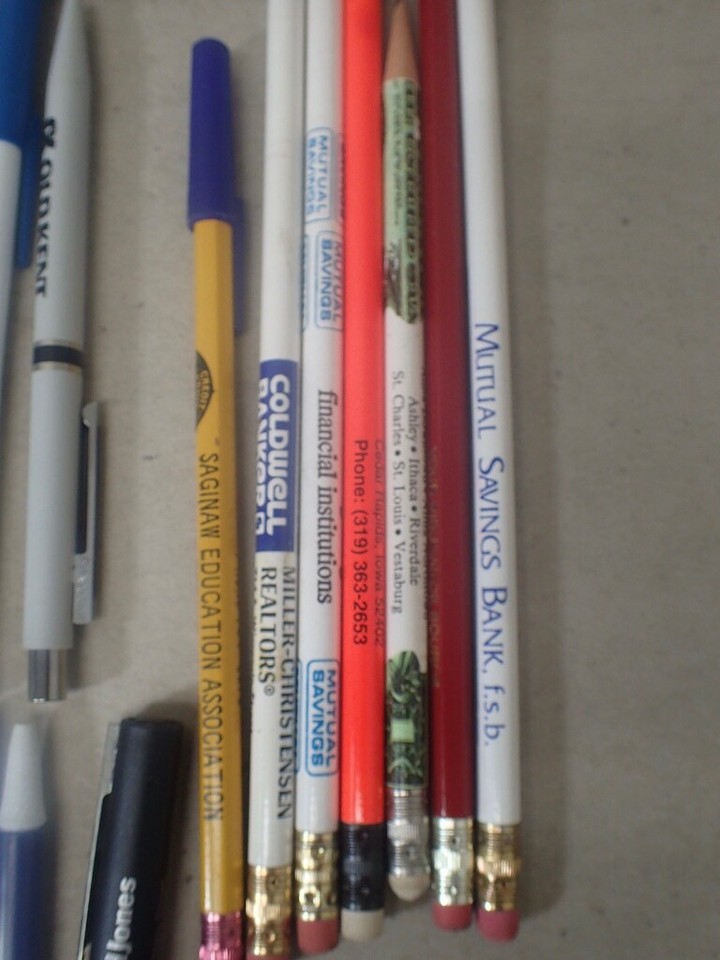 Lot (49) Vtg Advertising Ball Point Pens Pencils Banking Insurance ...