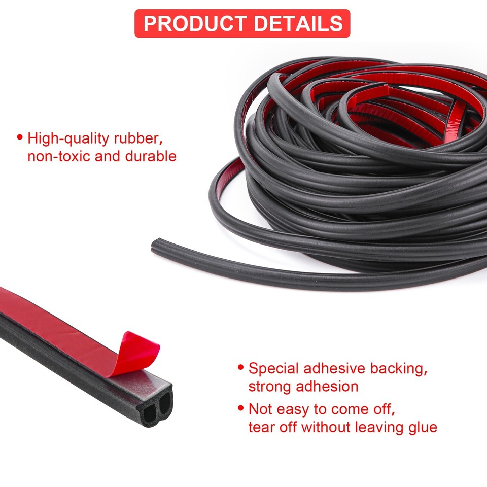 B-Shape Car Door Rubber Seal Strip Self Adhesive 16M Car Door Weather ...