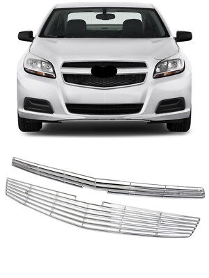 For 2013 Chevy Malibu Chrome Front Upper Lower Grill Grille 2pcs Set ...