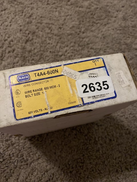 Two ILSCO Aluminum Mechanical Lug T4a4-600n 600 MCM - 2 600v Al9cu 4 ...