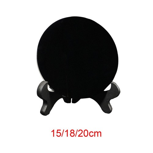 Obsidian Stone Disc Round Plate Home Desk Decor Disk Meditation Augury ...