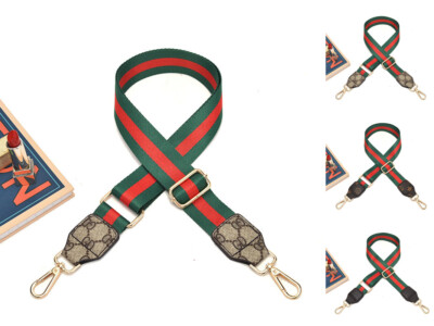Red and Green Web Canvas Purse Strap Replacement Fit For Gucci Seires ...