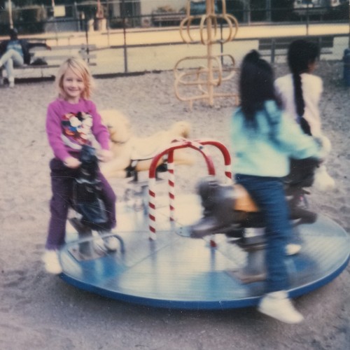 Vintage Polaroid Photo Adorable Kids Merry Go Round Playground Found ...