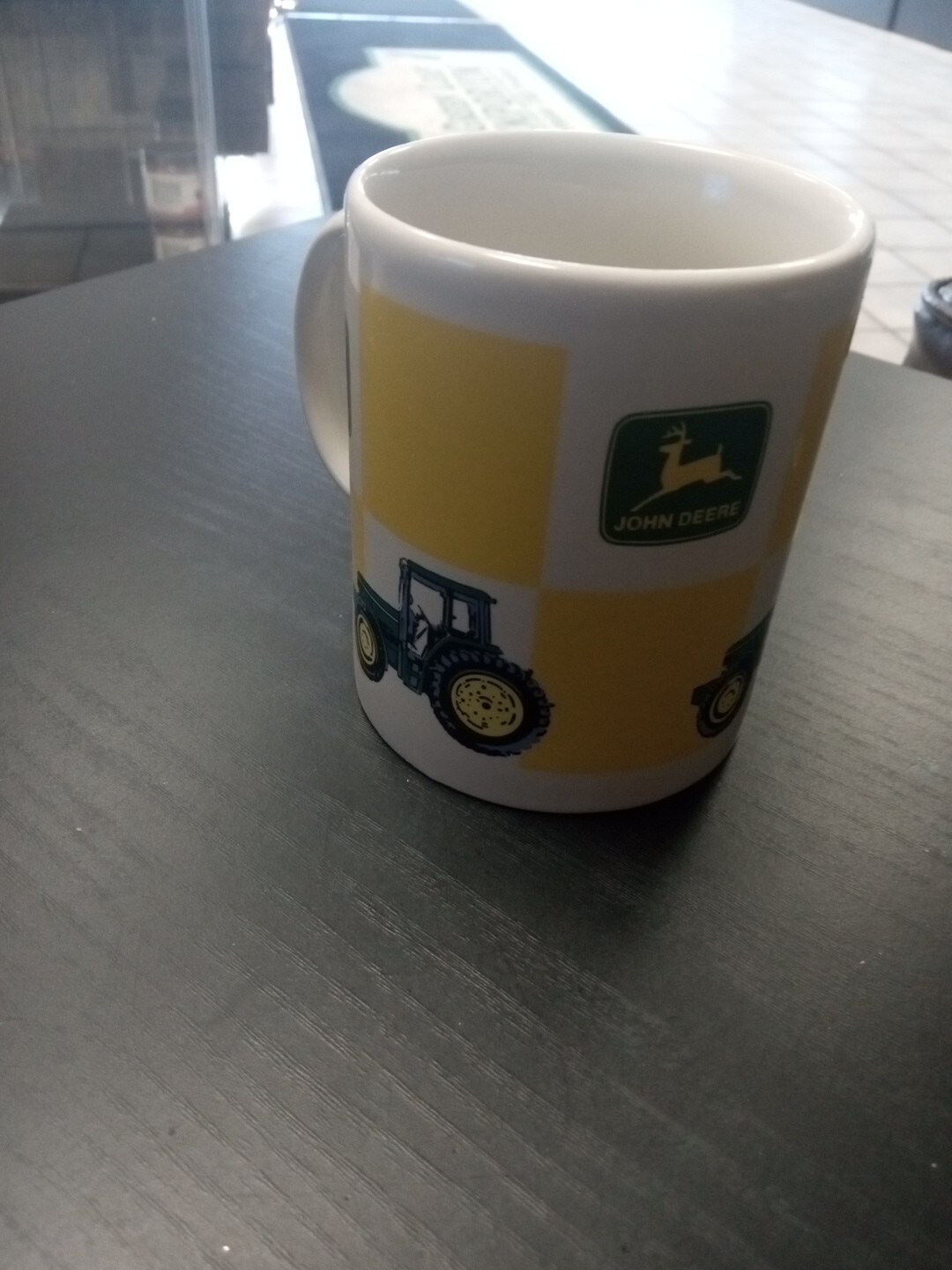 John Deere Tractor Coffee Mug Cup By Gibson Yellow and Green Deere Logo ...