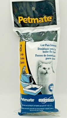 Petmate Cat Pan Liners Litter Box NIP 8 Jumbo Liners 22x17x7 New Easy ...
