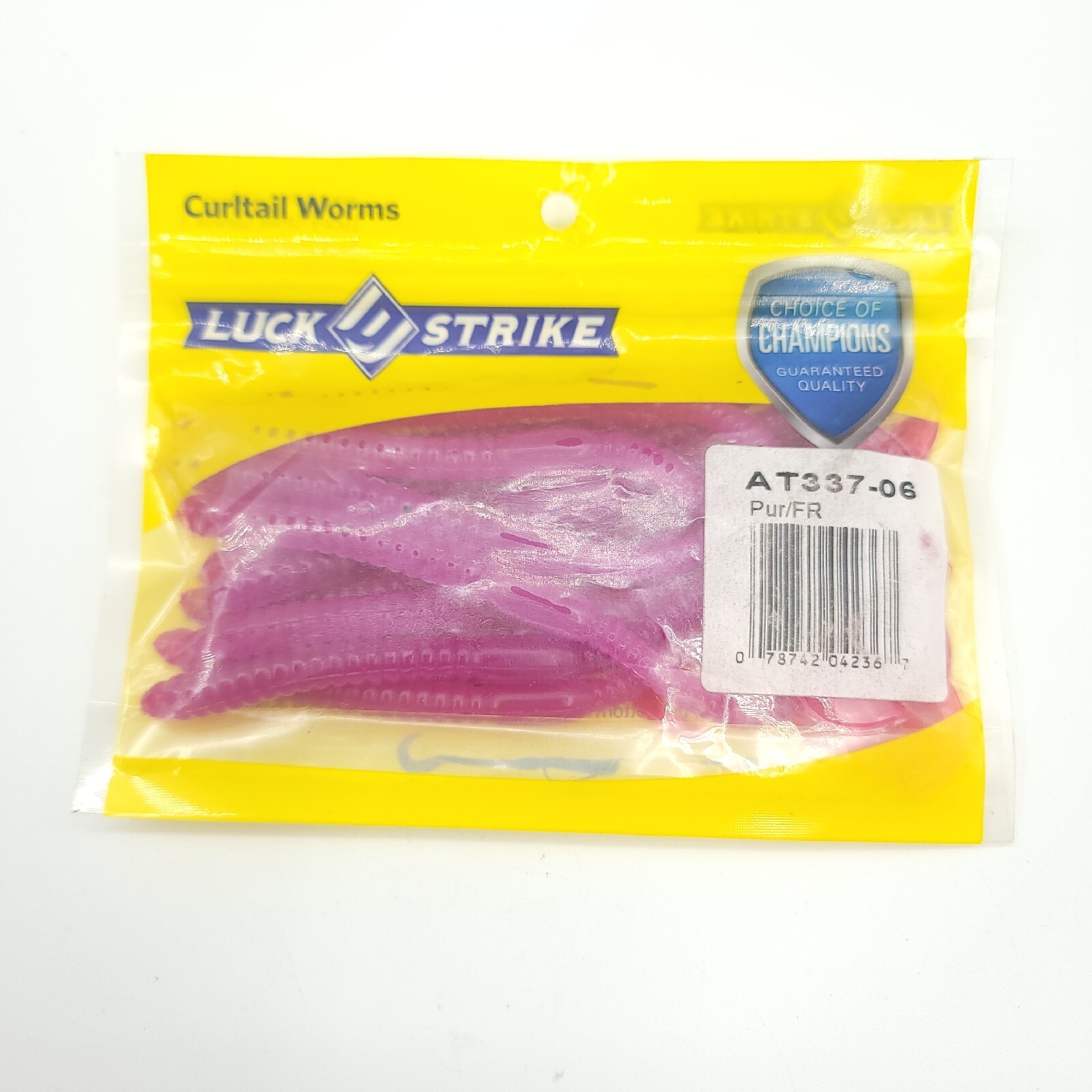 Lot 2 Luck E Strike Curl Tail 12 Rubber Worms Purple FR AT337-06 & AT337-07 | eBay