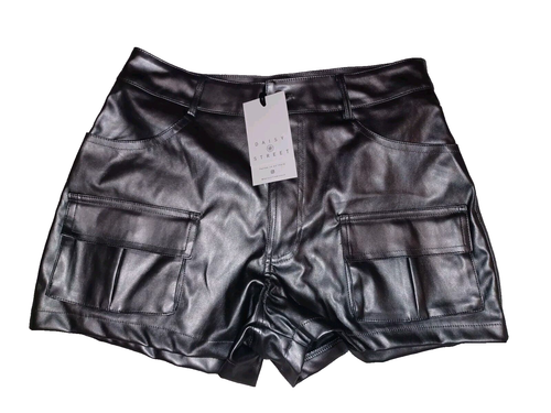 Women's S Metallic Gray Pleather Shorts New NWT Silver Daisy Street ...